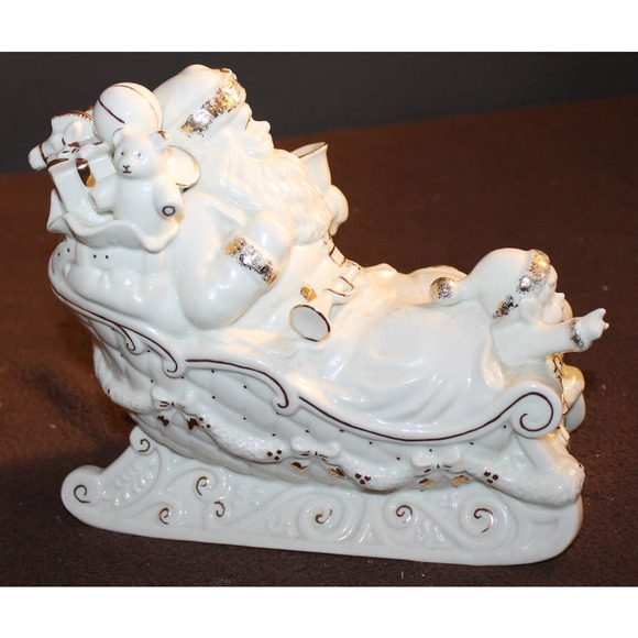Imperial Motion | Holiday | Vintage Porcelain Santa Sleigh W Elves Toys ...